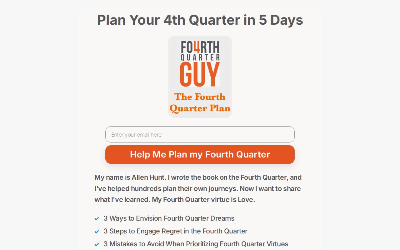 Fourth Quarter Plan